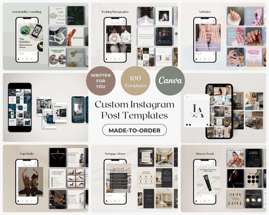 Custom Instagram Post Templates Package, Made to Order Posts Package ...