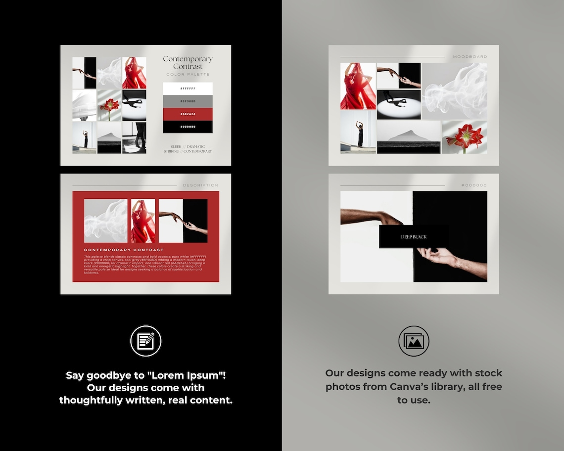 Red Color Palette Mood Board: Modern Branding Kit (digital Download) - Etsy