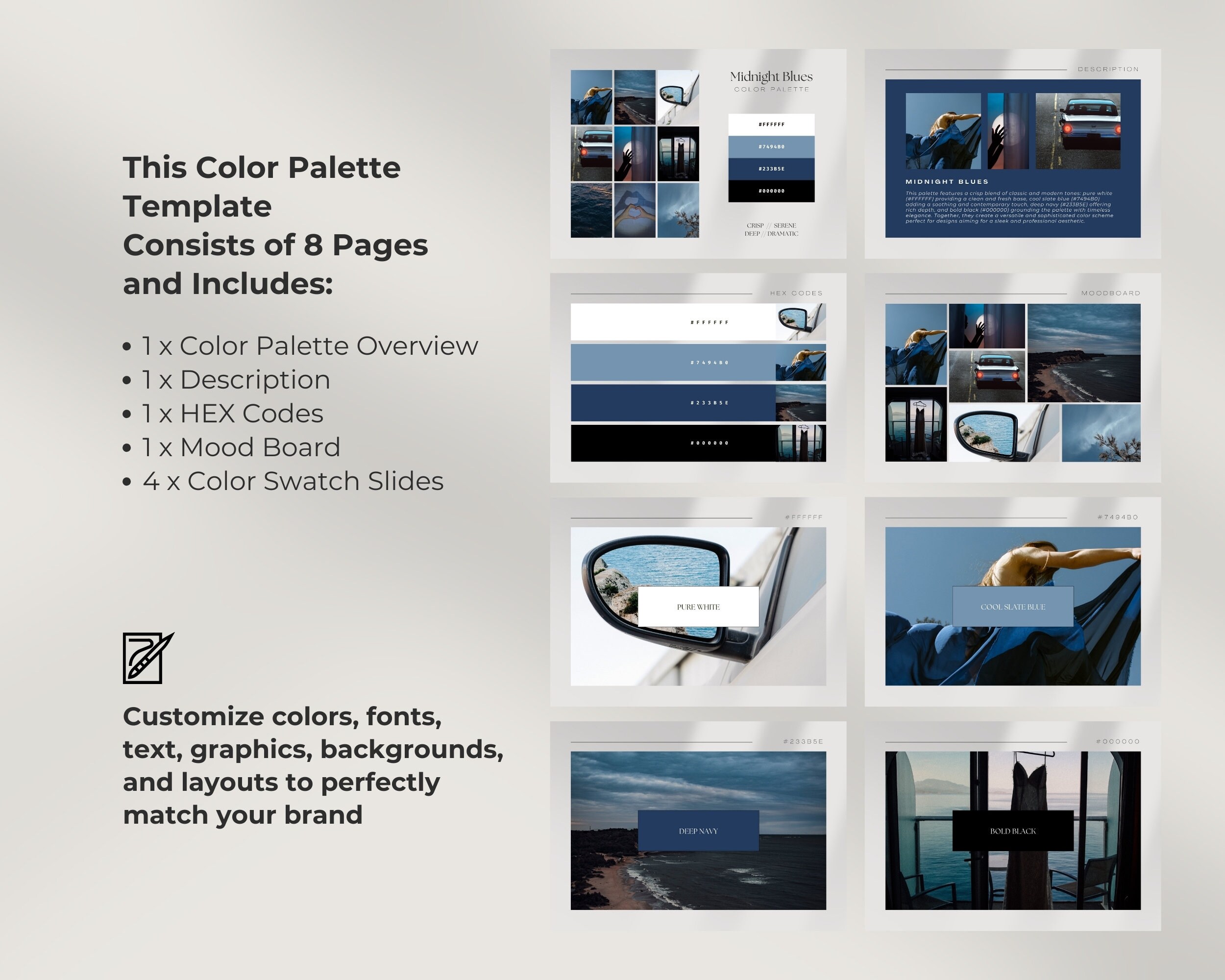 Color Palette Hex Codes Blue Color Palette Modern Color Palette Color ...