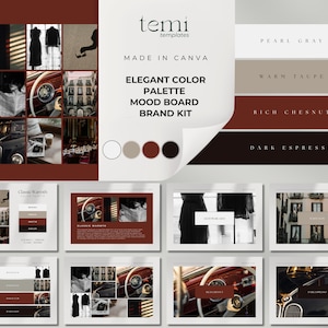 Warm Neutrals Color Palette: Moodboard Template With Hex Codes (digital ...