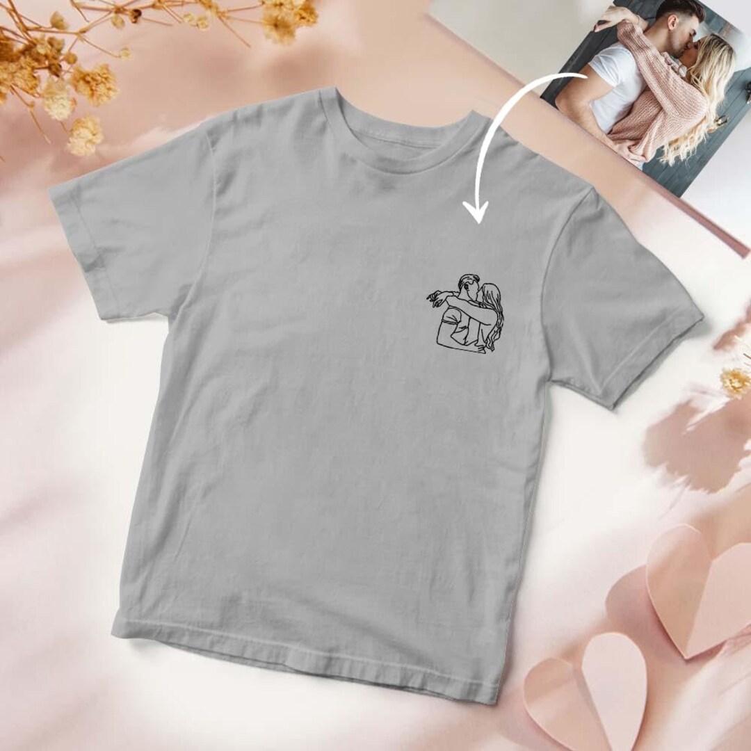 Embroidered T-shirt Personalized Front and Back, Custom Embroidery ...