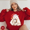 Teddy Bear Christmas Graphic Sweatshirt, Cute Christmas Crewneck ...