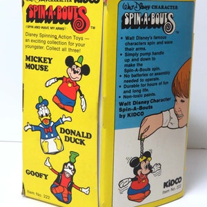VTG Mickey Mouse Spin Abouts MIB/ 1979 Kidco Spinning Action Toy Top ...