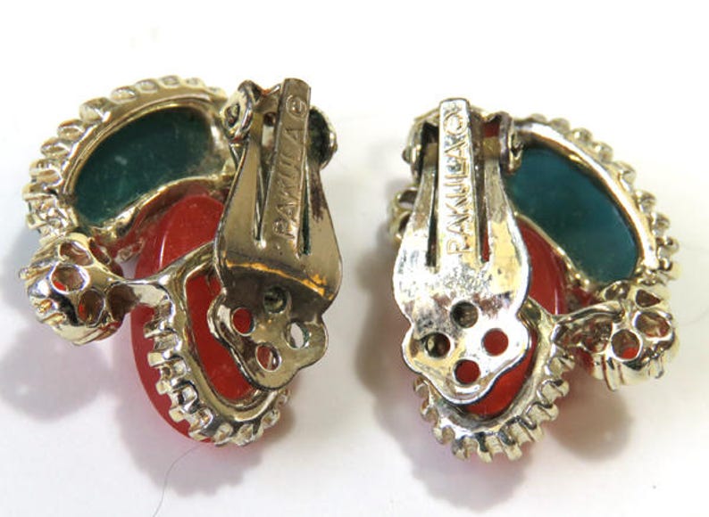 Vintage Pakula Thermoset Clip On Earrings/ Retro Moonglow | Etsy