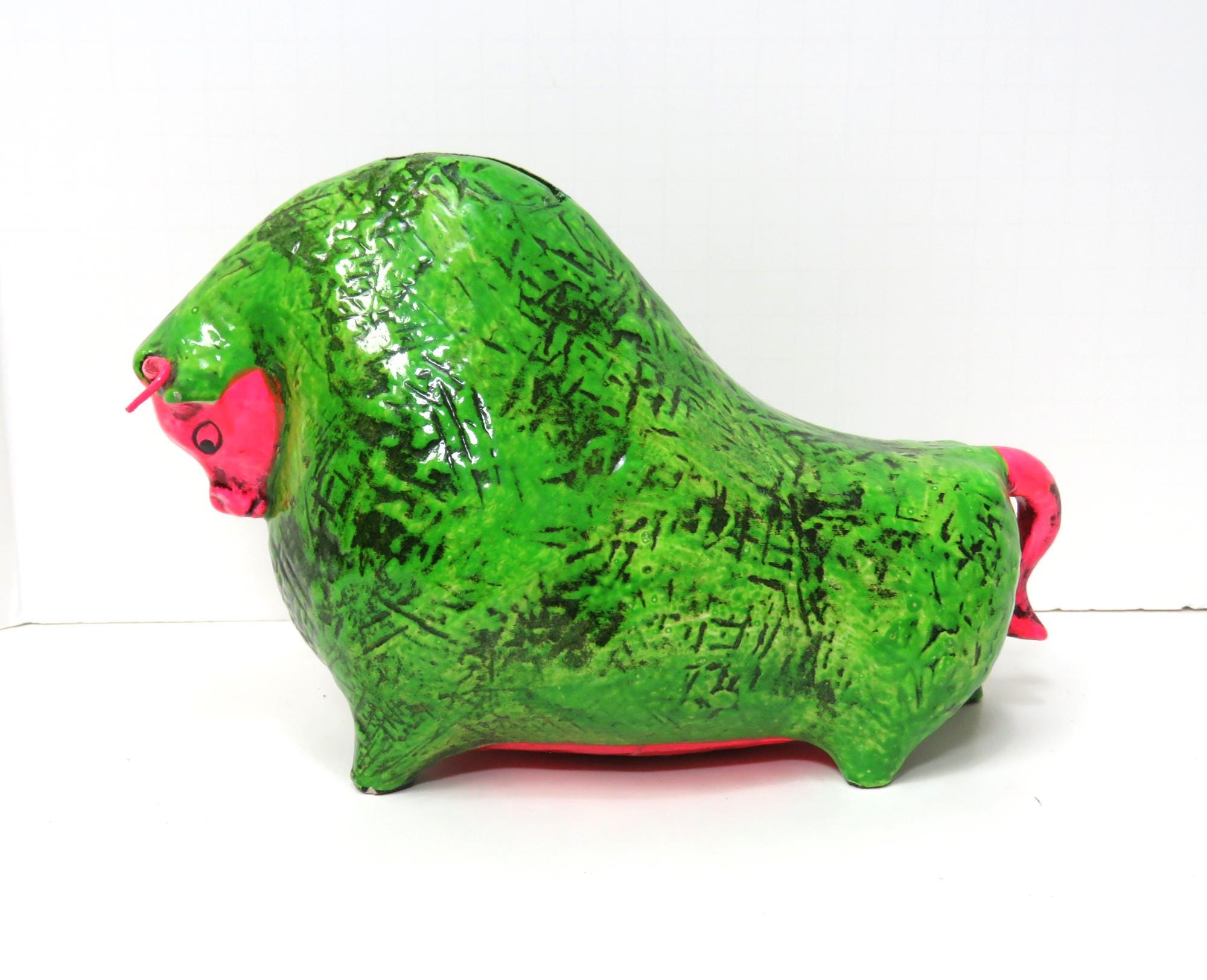 Taurus Bull Paper Mache Coin Bank/ Modernist Retro MCM Collectible - Etsy