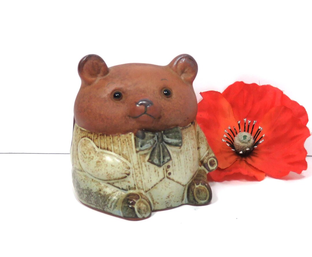 Vintage UCTCI Hanni Bear Napkin Letter Holder/ Stoneware Pottery Teddy ...