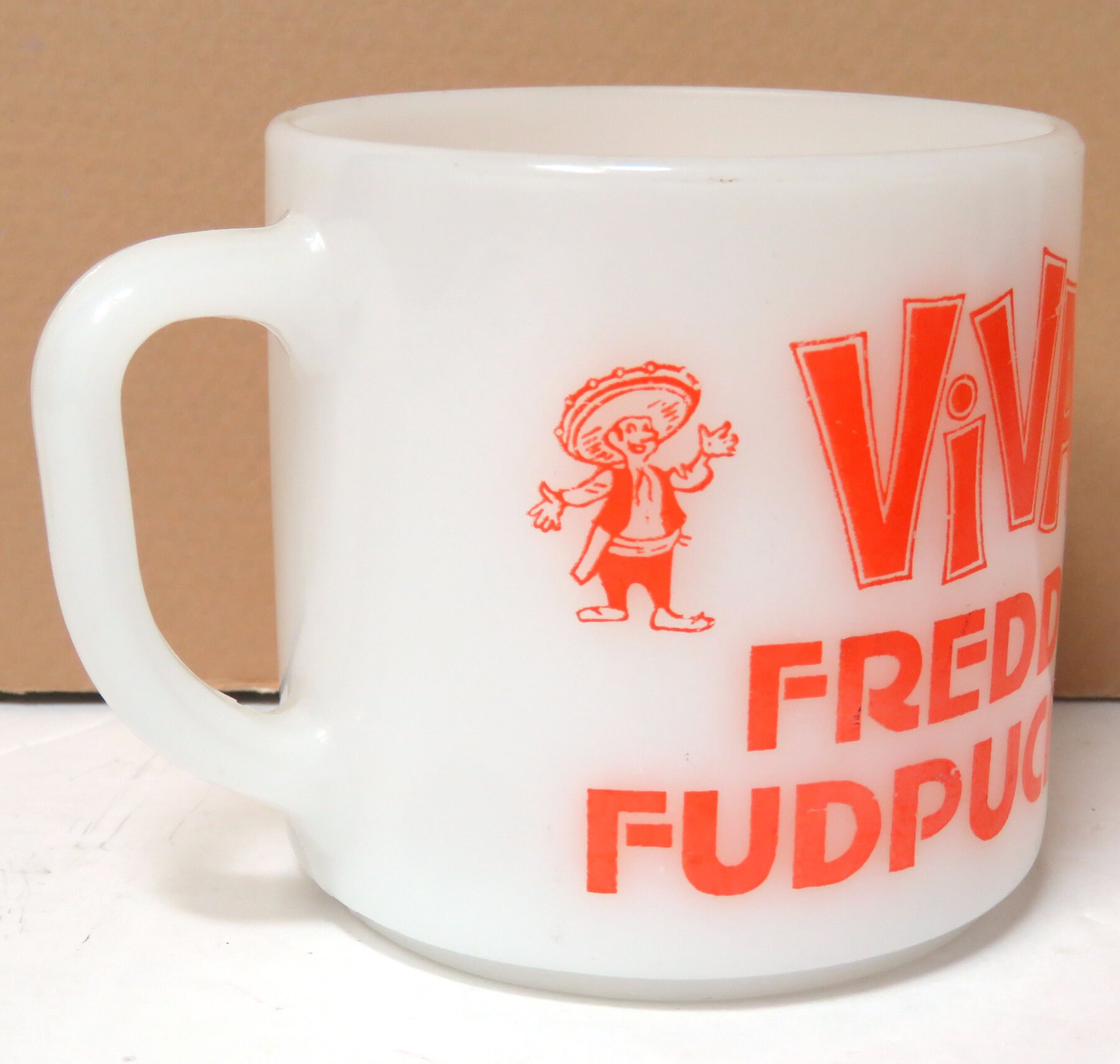 Freddy Fudpucker Retro Mug/ Federated Milk Glass Coffee Mug/ Vintage ...