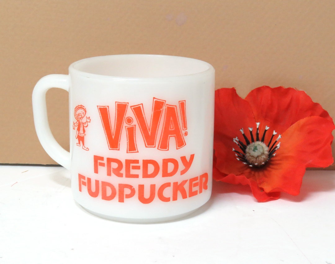 Freddy Fudpucker Retro Mug/ Federated Milk Glass Coffee Mug/ Vintage ...