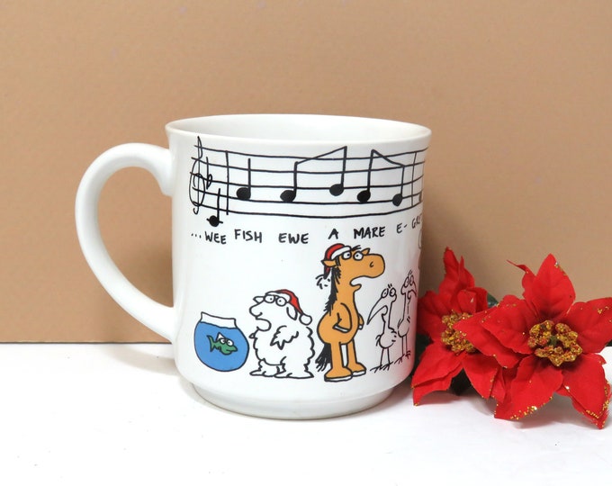 Sandra Boynton Wee Fish Ewe A Mare Christmas Mug/ Vintage Funny Animal ...