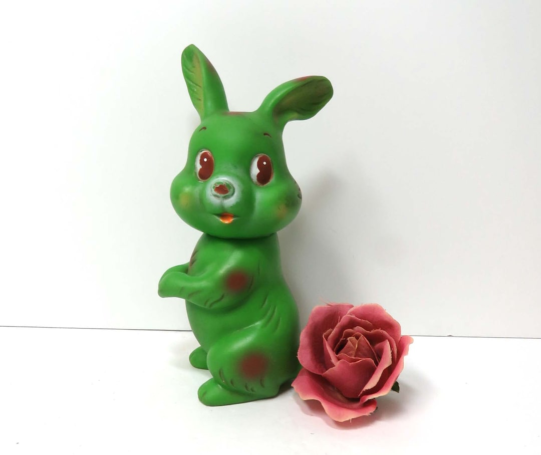 Vintage Bunny Rabbit Rubber Squeak Toy/ Head Turns, Squeaker Works ...
