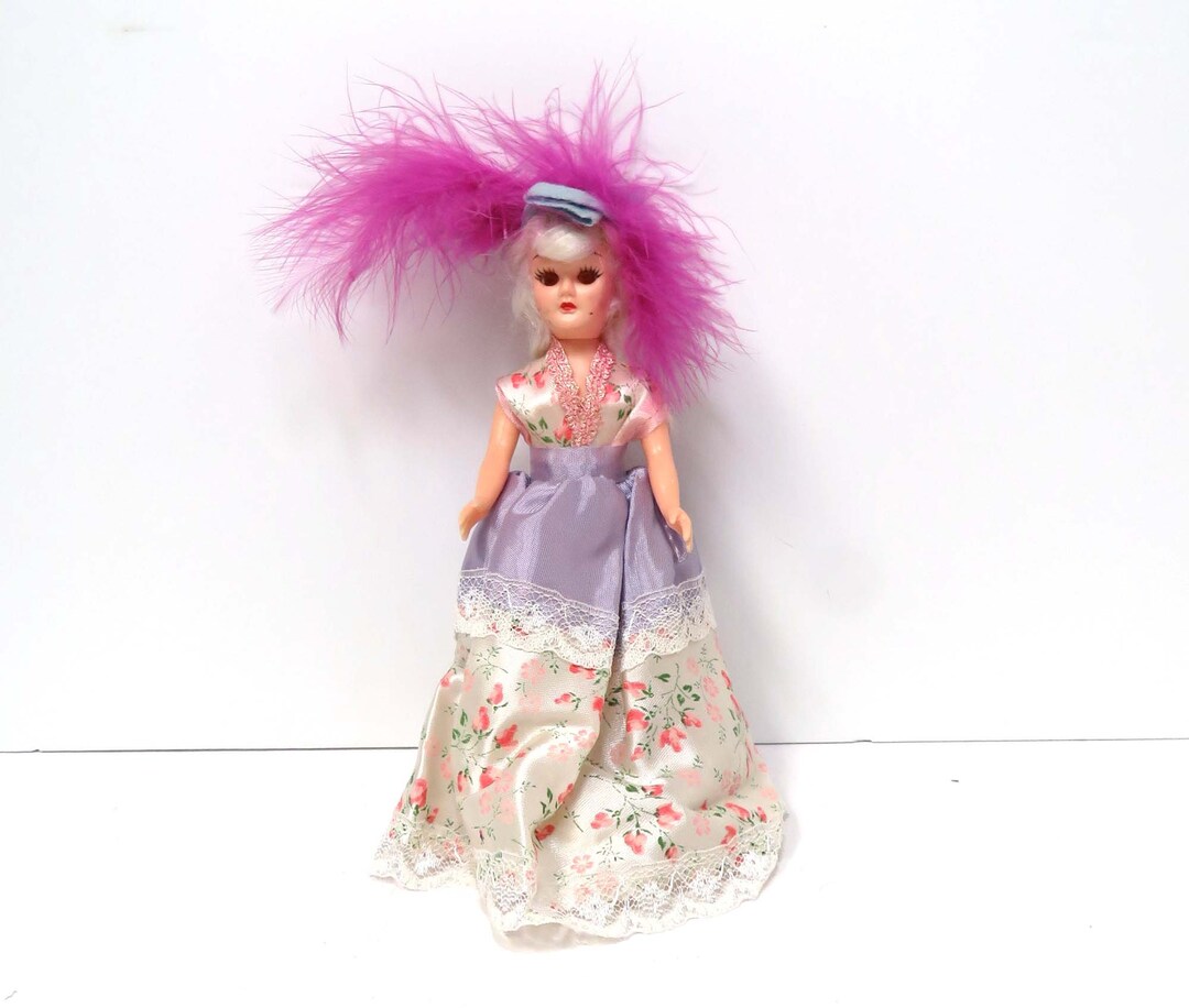 Vintage Costume Doll With Feathers/ Hard Plastic Marie Antoinette or ...