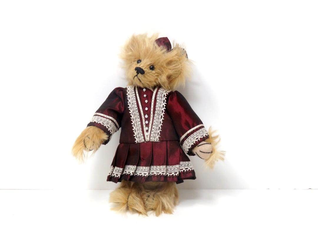 Vintage Sandy Fleming Mohair Teddy Bear Mini Victorian Girl/ Artisan ...