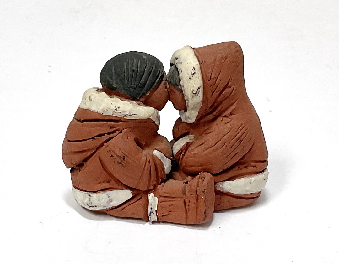 Vintage Inuit Couple Handcrafted Sculpture/ Eija Seras Canada ...