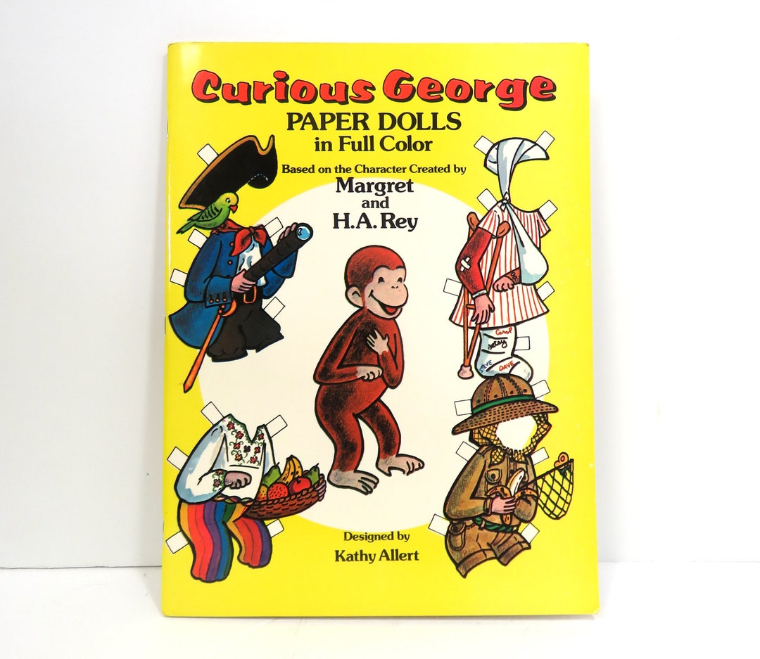 Curious George Paper Dolls Book / Vintage Uncut 1982 Dover Publications ...
