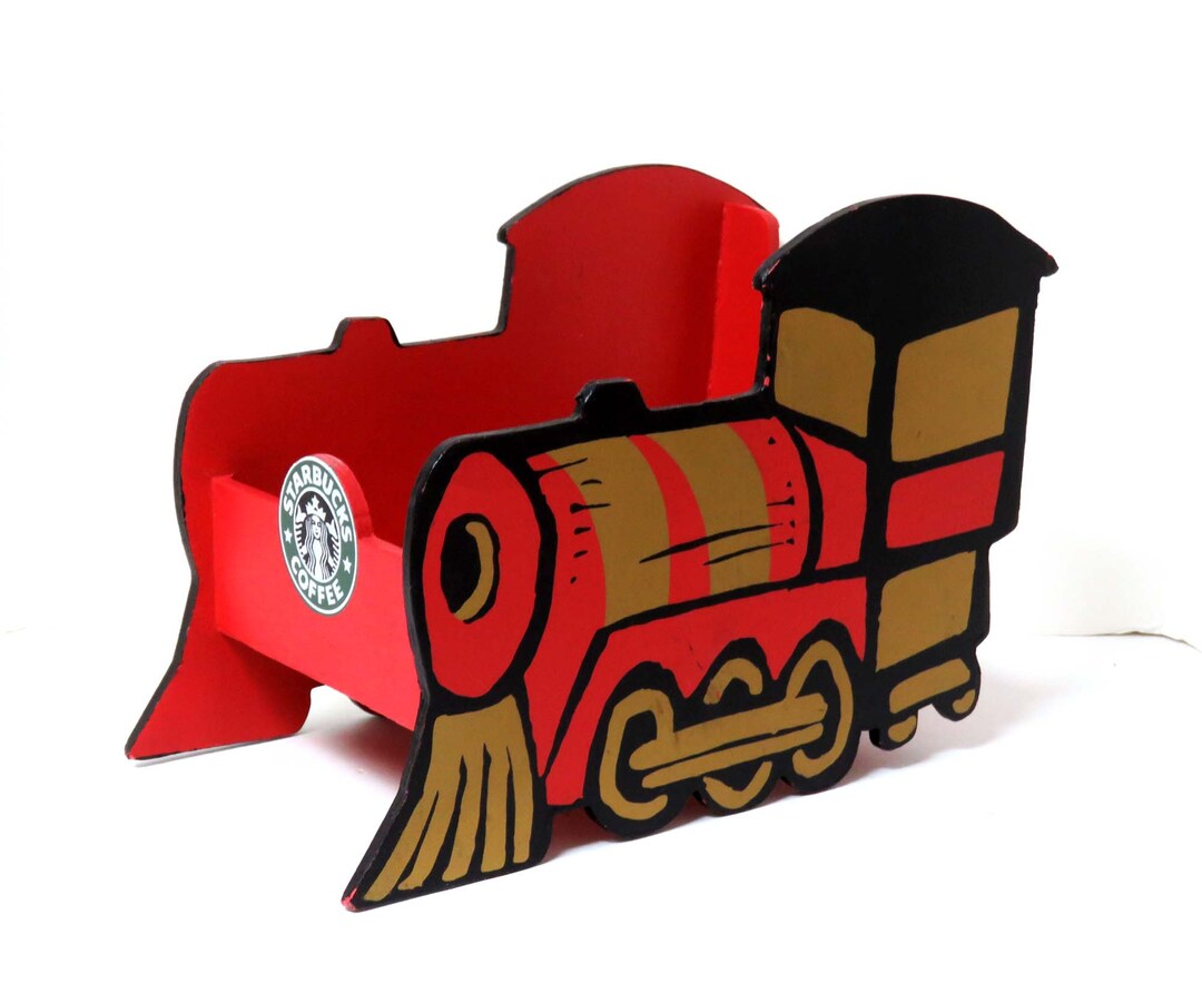 VTG Starbucks Coffee Holiday Wooden Train Box/ Christmas 2001 Red ...