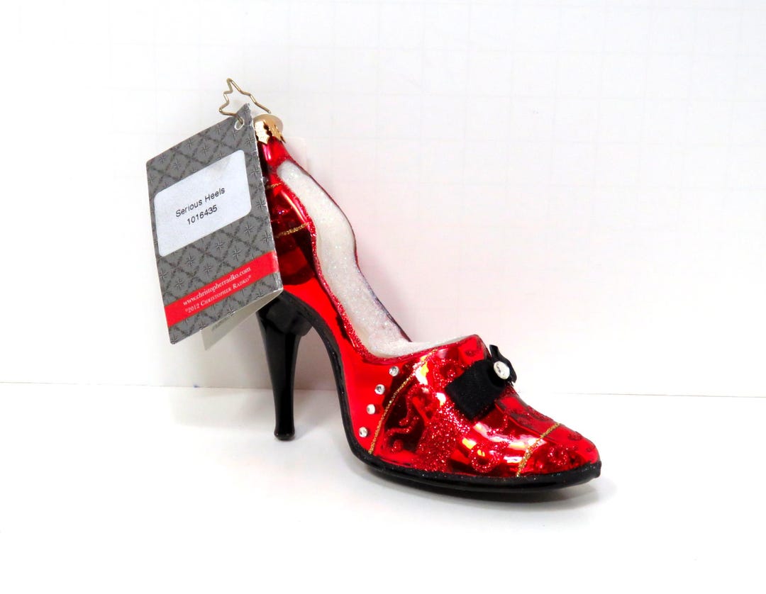 Christopher Radko "serious Heels" / Blown Glass Red High Heel Shoe ...