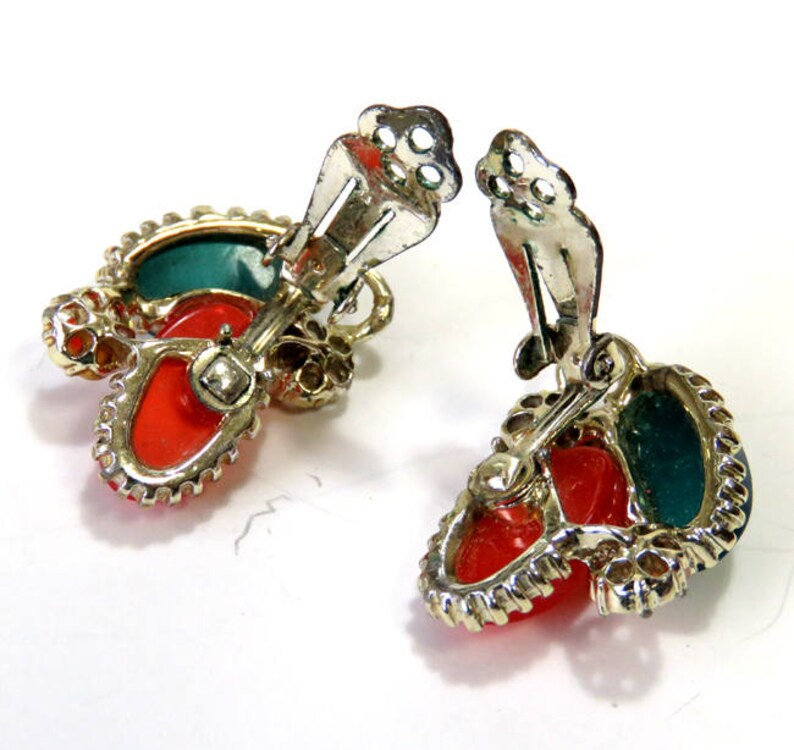 Vintage Pakula Thermoset Clip On Earrings/ Retro Moonglow | Etsy