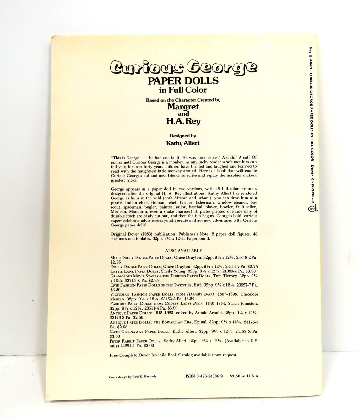 Curious George Paper Dolls Book / Vintage Uncut 1982 Dover Publications ...