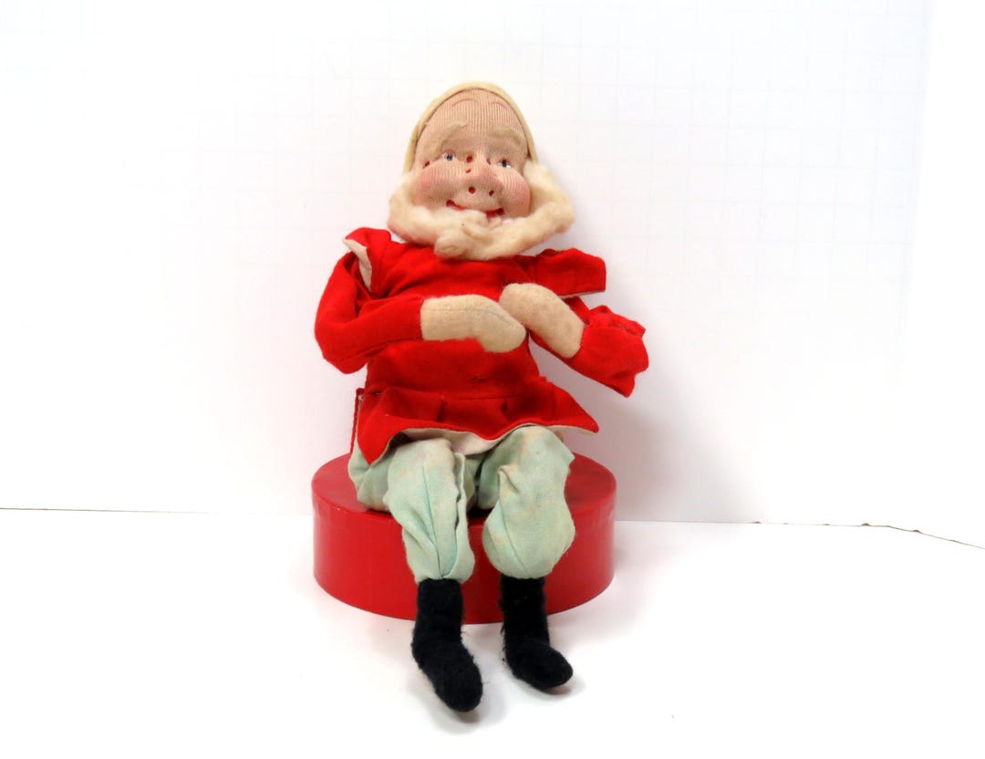 VTG Christmas Elf Doll W Stockinette Face/ 1960s Shackman Poseable ...