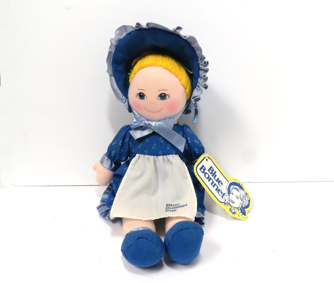 Blue Bonnet Sue Fabric Doll/ Vintage Dakin 1986/ Margarine Advertising ...