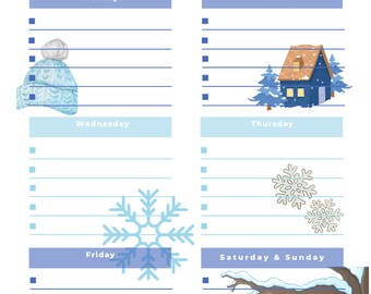 Summer Themed Weekly Planner Template - Etsy