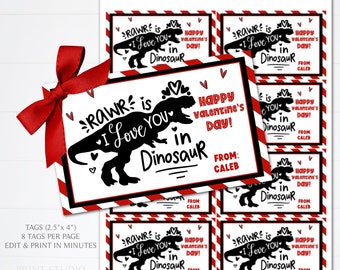 Printable Happy Valentine's Day Gnomie Favor Tags, Goody Bag Tags ...