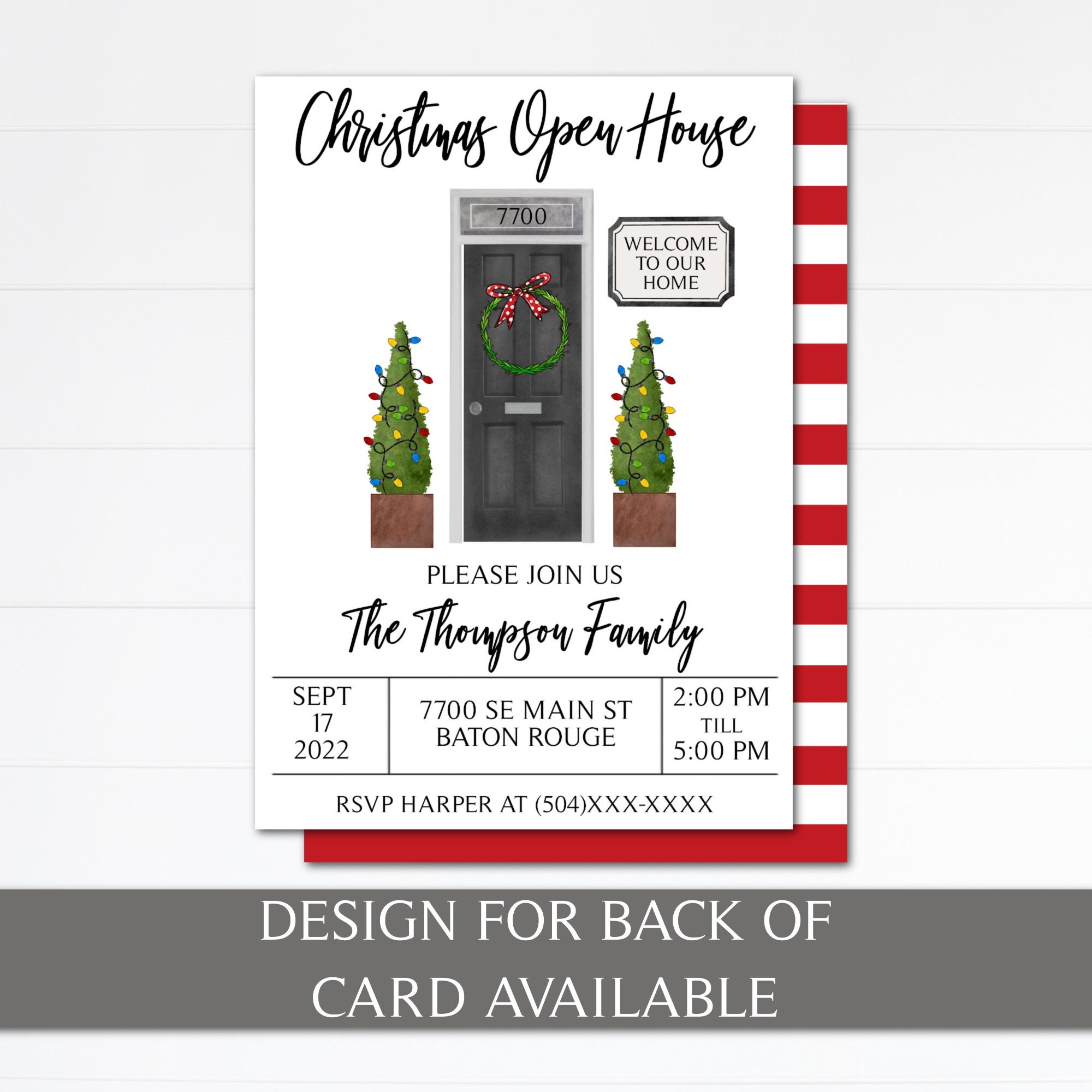 PRINTABLE Christmas Open House Invitation, Christmas Party Invite ...