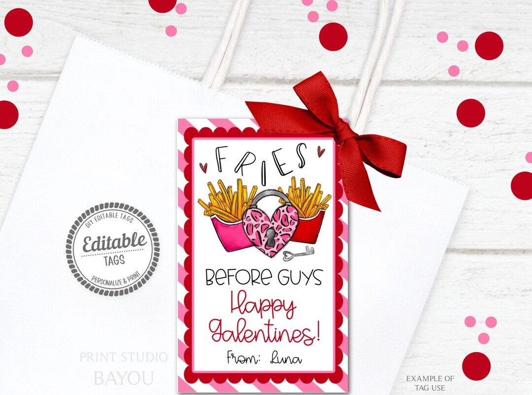 Fries Before Guys Valentine Gift Tags, Cards, Valentine Favor Tags ...