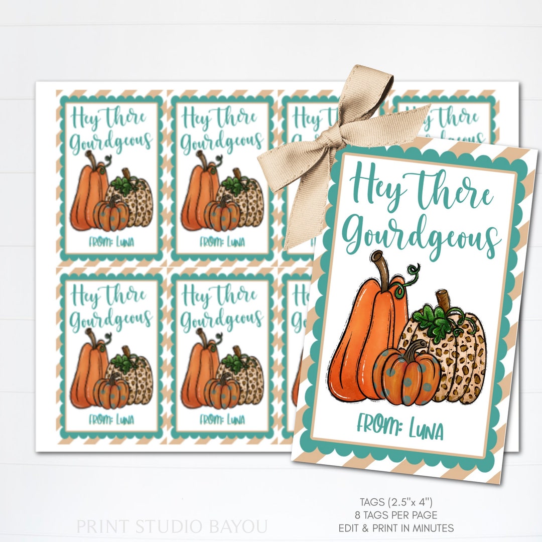 Halloween Pumpkin Treat Tags Printable, Goodie Bag Labels, Fall Party ...