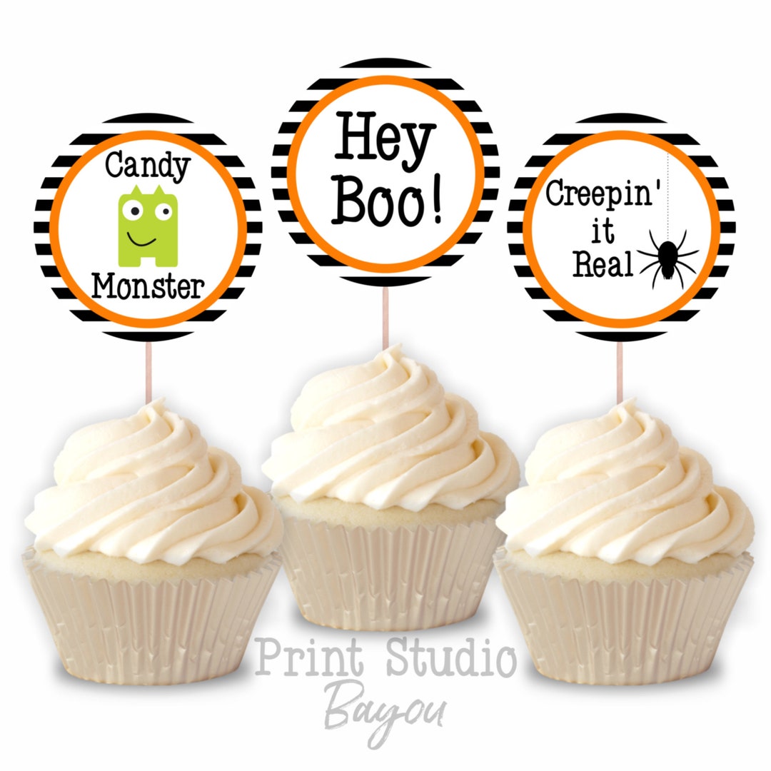 Halloween Cupcake Toppers, Halloween Cupcake Picks, Halloween Party ...