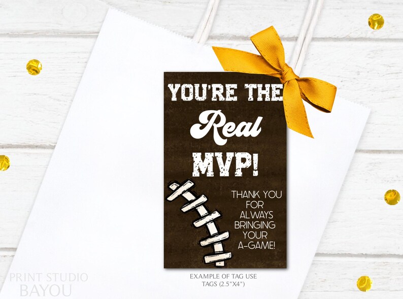 Printable MVP Football Tags: Editable Team Shout Out (PDF Template) - Etsy