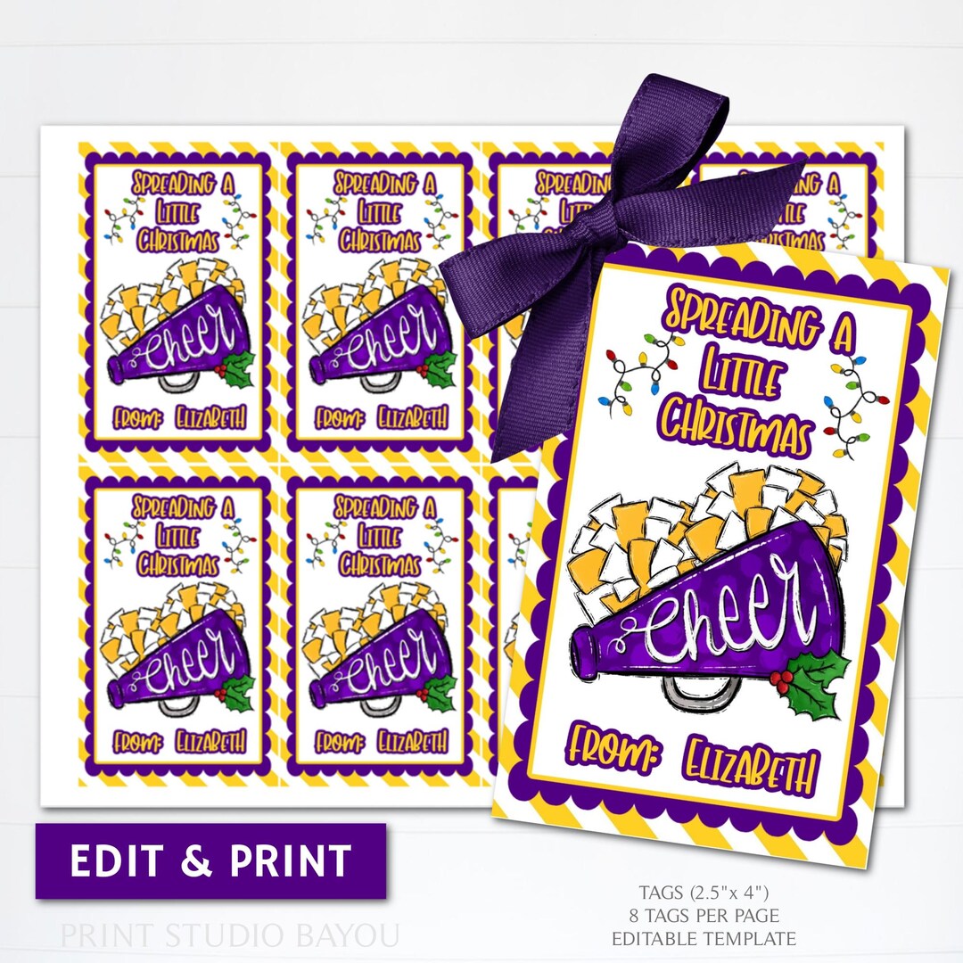 Printable Spreading a Little Christmas Cheer Tags, Editable Christmas ...