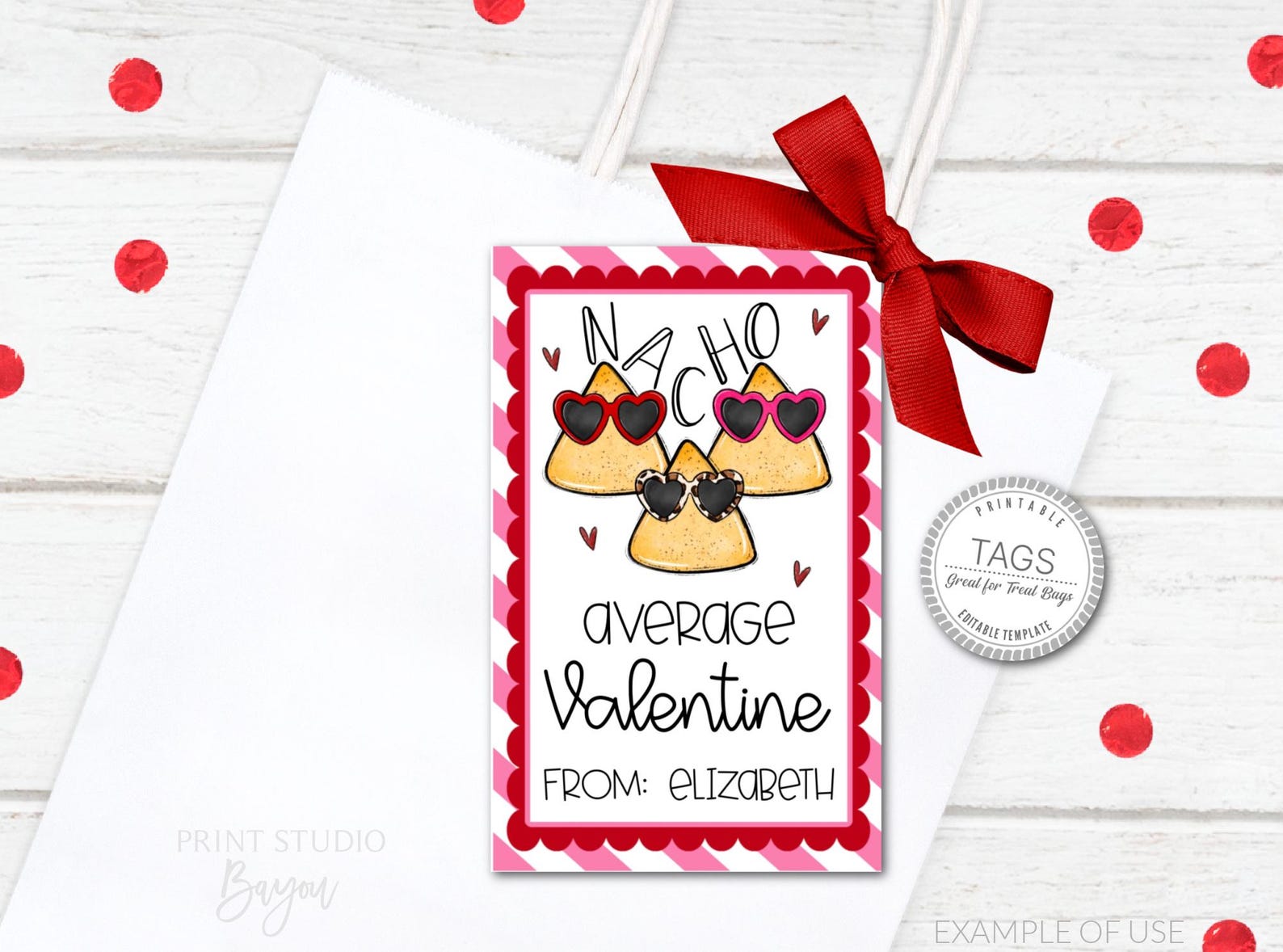 Nacho Average Valentine's Day Printable Treat Tags, Goodie Bag Labels ...