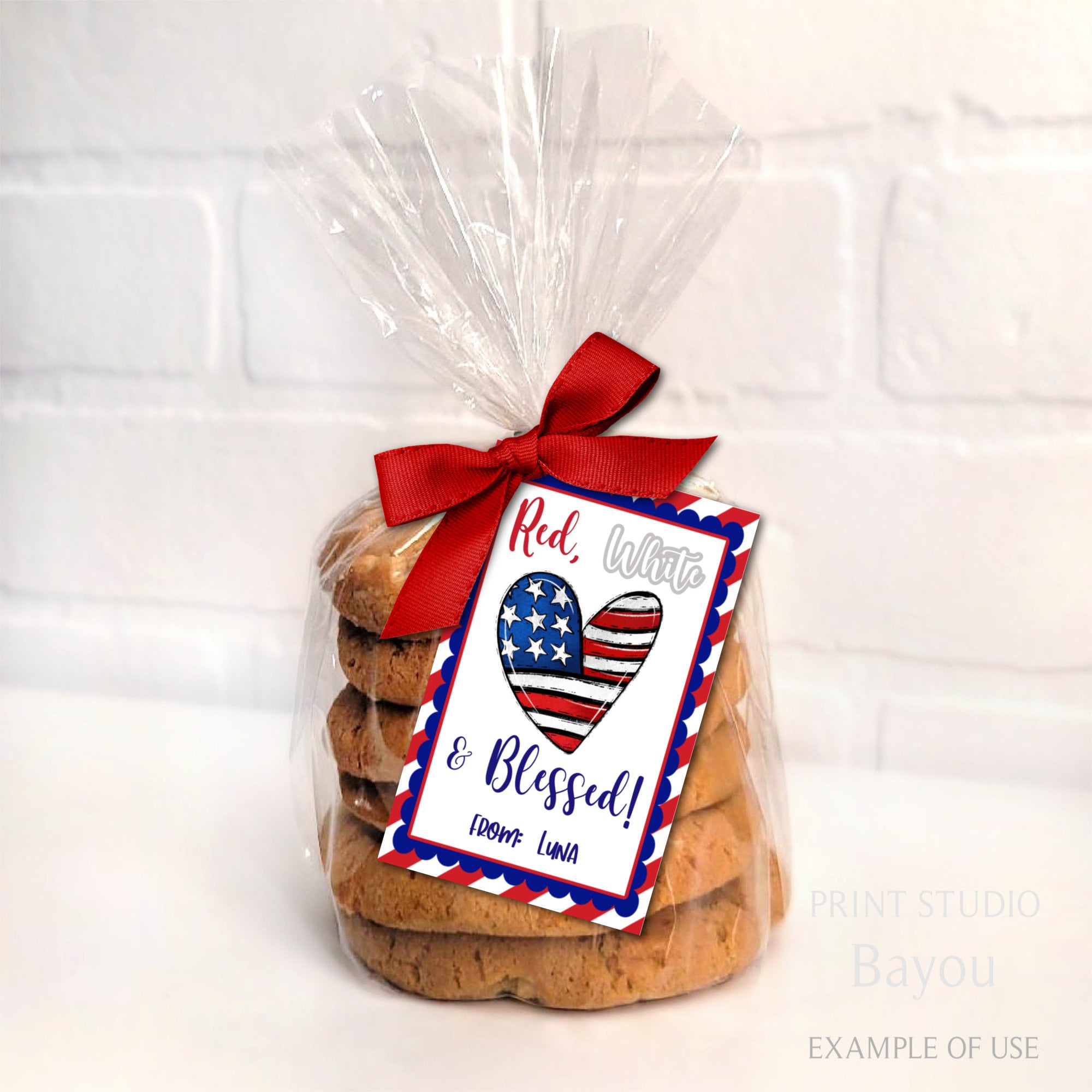 Red White & Blessed Tags 4th of July Favor Tags Patriotic - Etsy