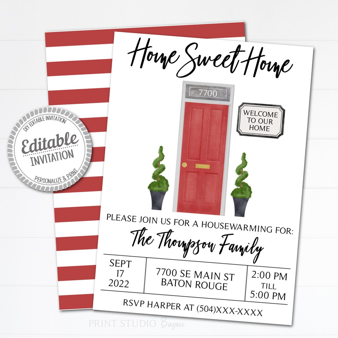 Home Sweet Home Invitation, Housewarming Party Invite, First Home ...