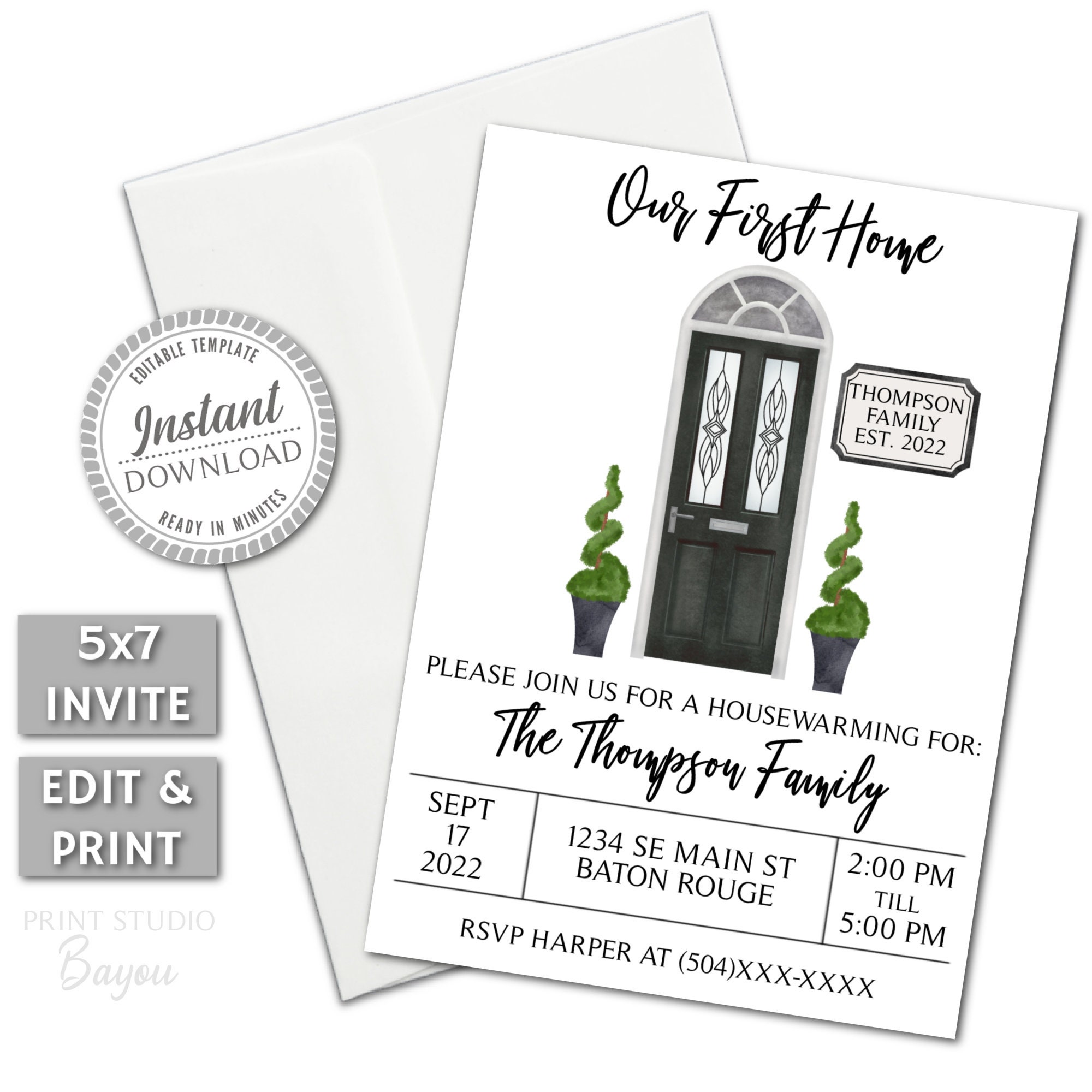 PRINTABLE Our First Home Housewarming Invitation, Home Sweet Home ...