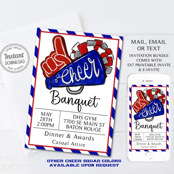 Cheer Banquet Invite - Etsy