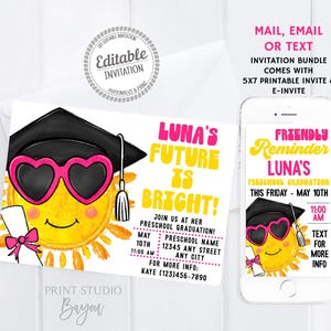 Printable Preschool Graduation Invitation, Kindergarten Grad, Editable ...