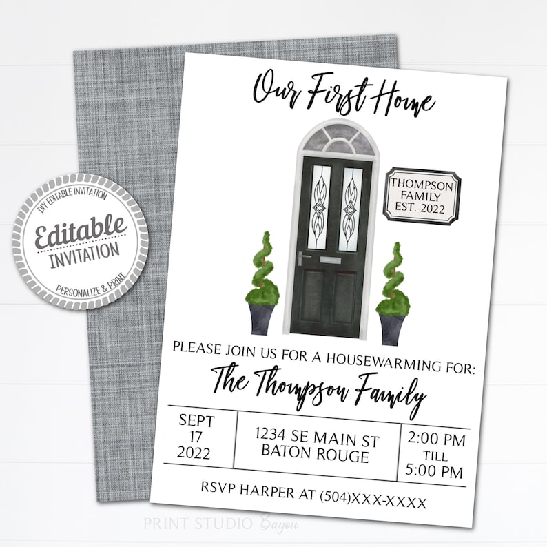 PRINTABLE Our First Home Housewarming Invitation, Home Sweet Home ...