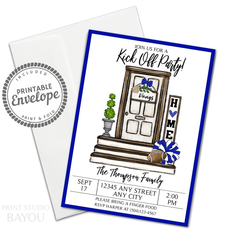Printable Football Kick off Party Invitation, Football Watch Party ...