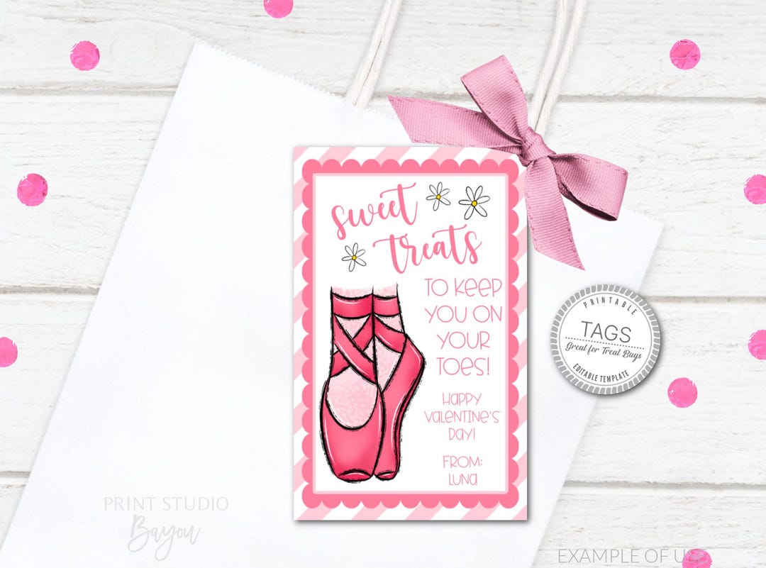 Ballet Valentine Tag Printable, Sweet Treats to Keep You on Your Toes ...