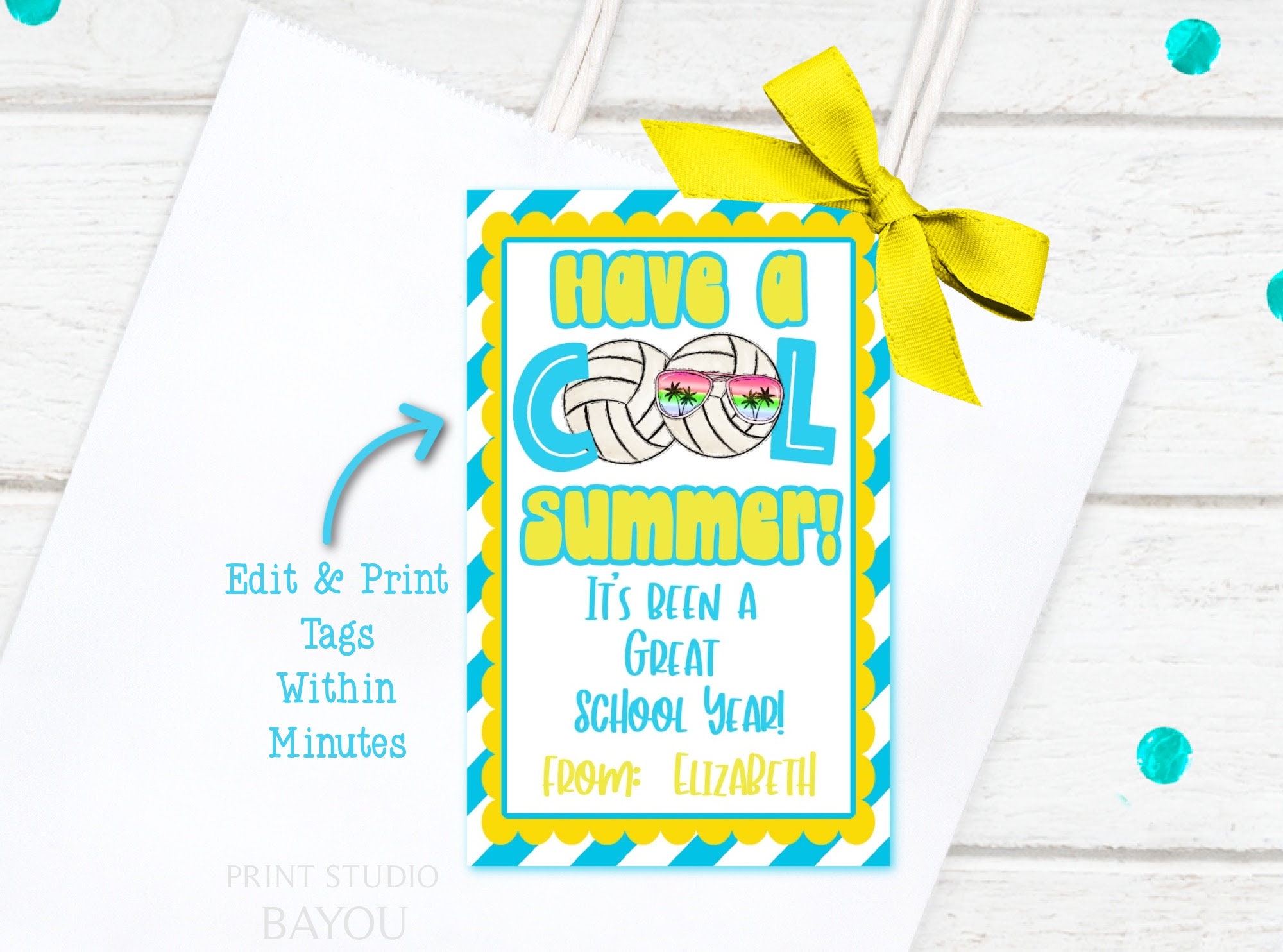 Printable Have a Cool Summer Volleyball Themed Favor Tags, End of ...
