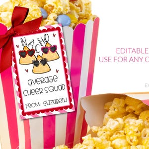 Nacho Average Valentine's Day Printable Treat Tags, Goodie Bag Labels ...