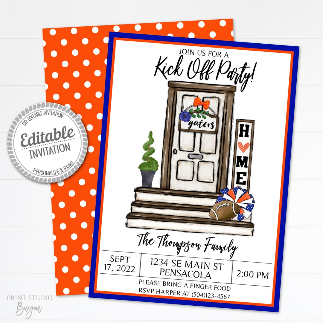 Printable Football Kick off Party Invitation, Football Watch Party ...