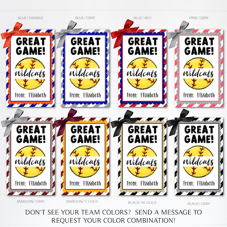 Printable Softball Team Snack Tags, Editable Text, Instant Download - Etsy