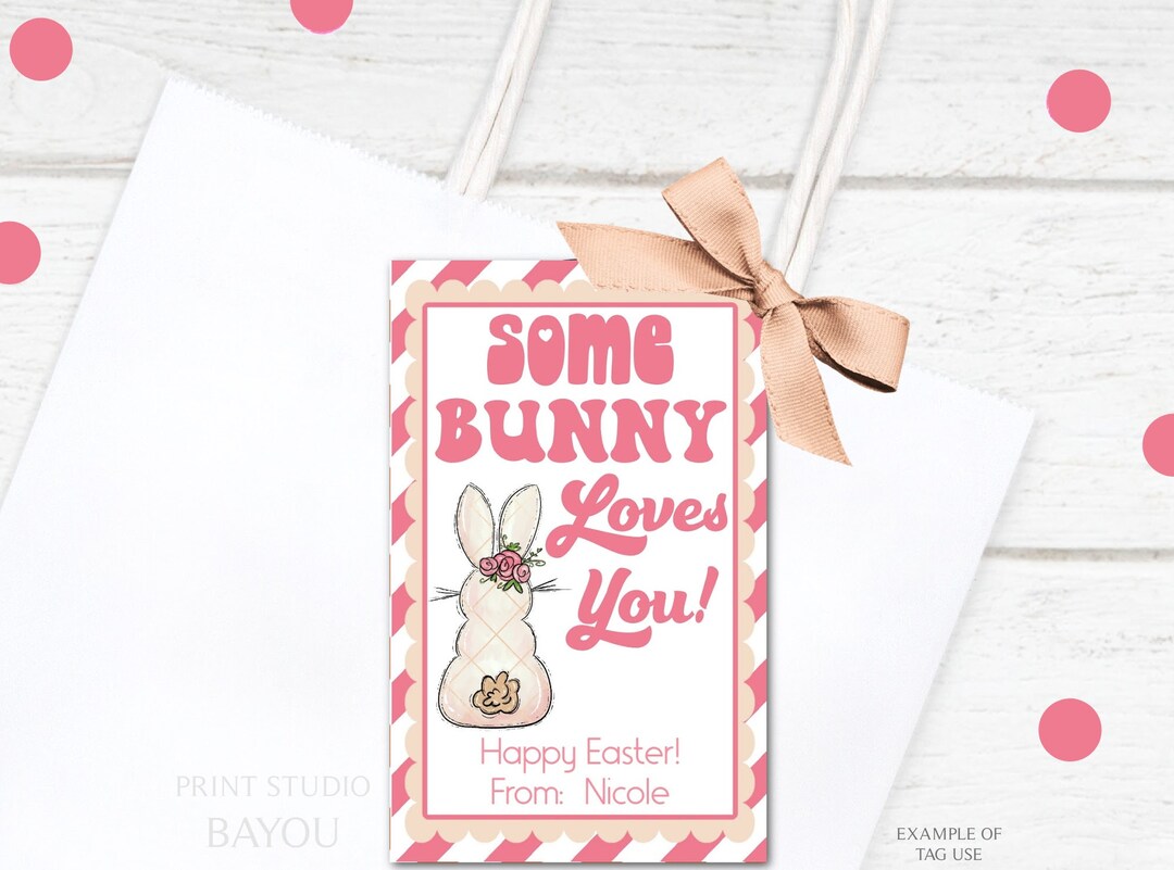 Printable Some Bunny Loves You Gift Tags, Easter Favor Tags, Stickers ...