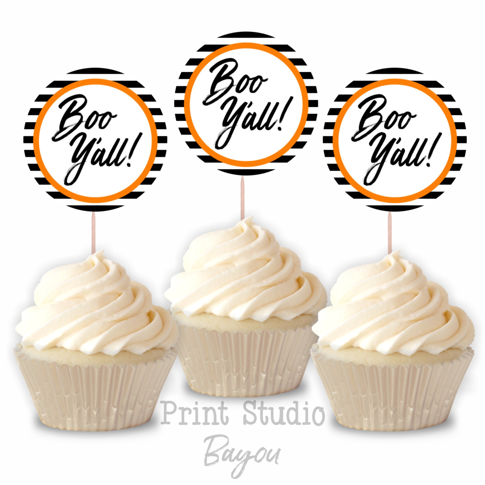 Boo Y'all Cupcake Toppers Halloween Cupcake Toppers - Etsy