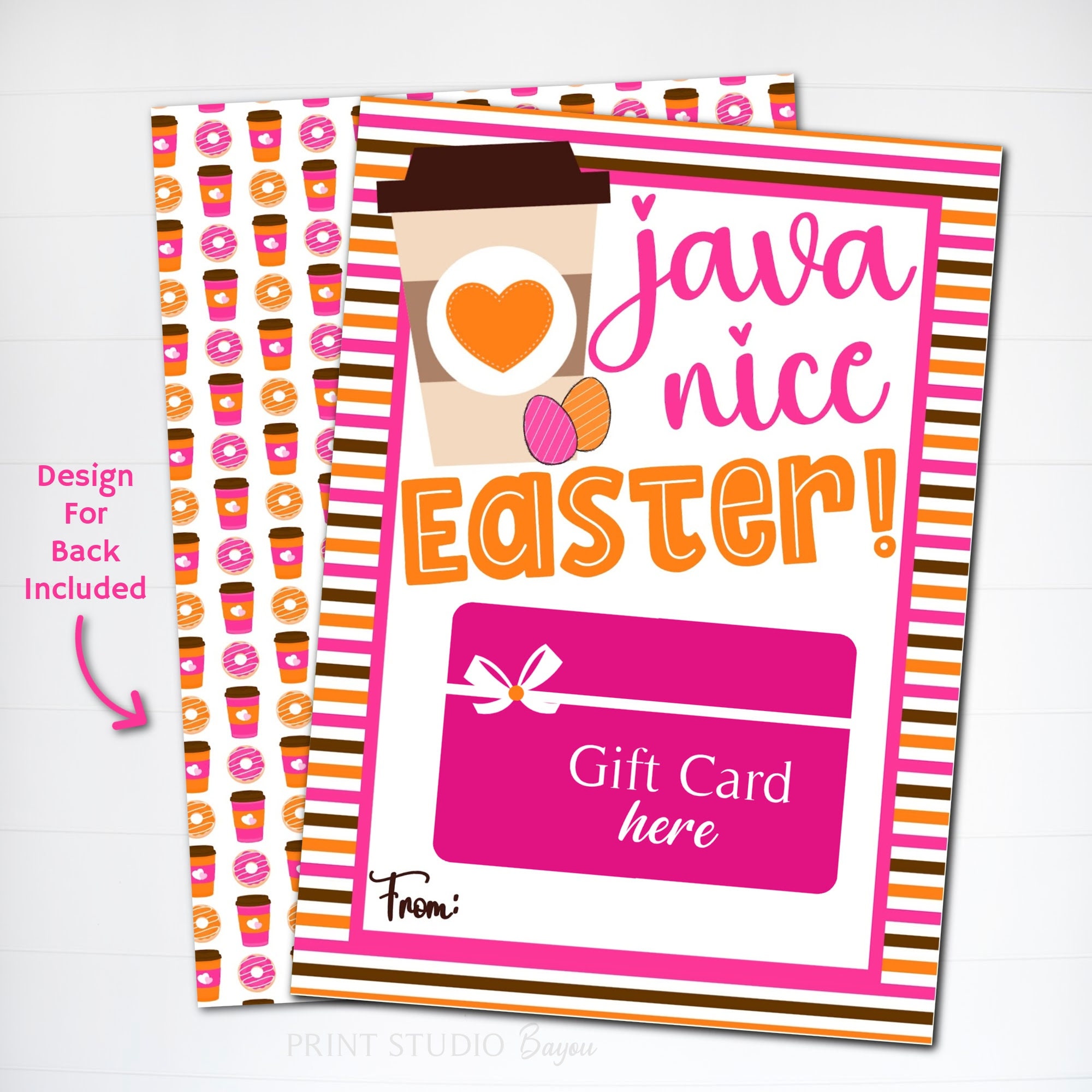 PRINTABLE Java Nice Summer Coffee Gift Card Holder, Java Nice Day, Java ...