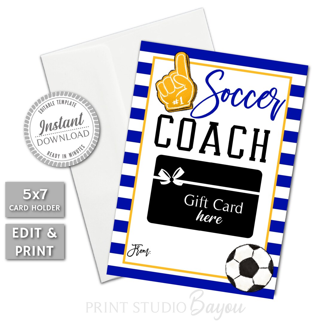 Soccer Coach Gift Card Holder, Coaches Gift, Christmas Gift, End of ...