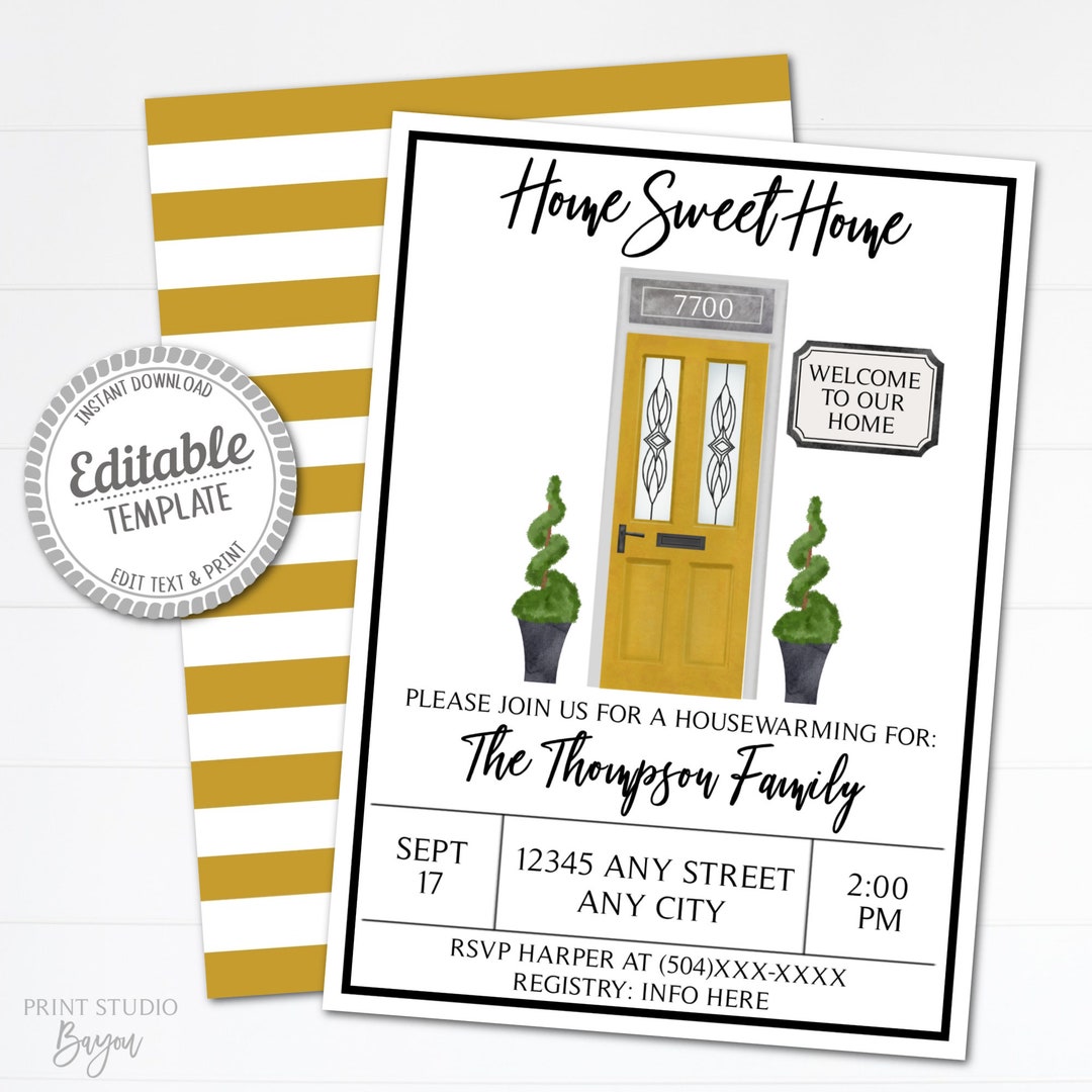 Printable Home Sweet Home Invitation, Housewarming Party Invite, E ...